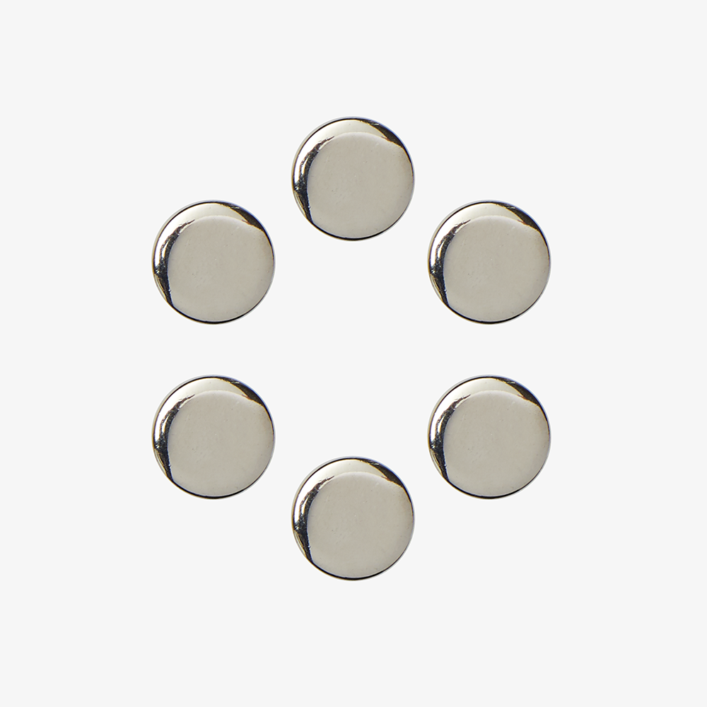 Set of 6 brushed metal buttons with shank – Boutique Madolaine